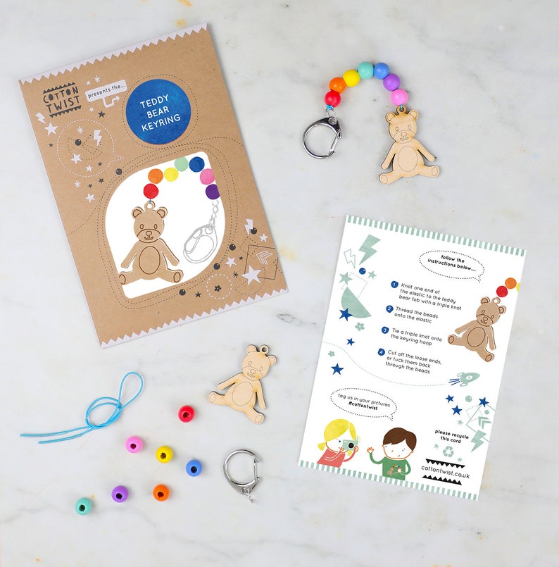 Make Your Own Teddy Bear Keyring | Etsy