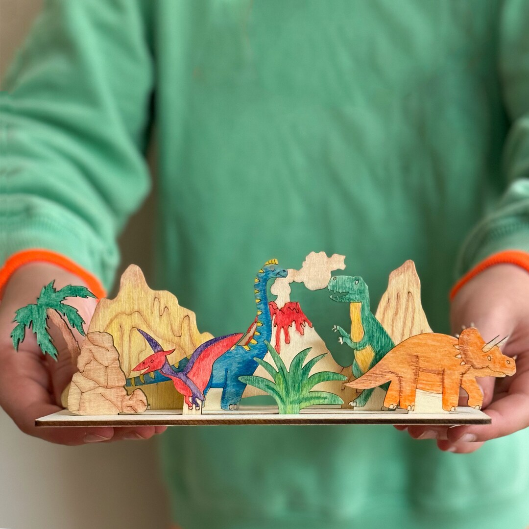Dinosaur Scene Craft Kit | Personalised Eco-friendly Craft Activity - Etsy