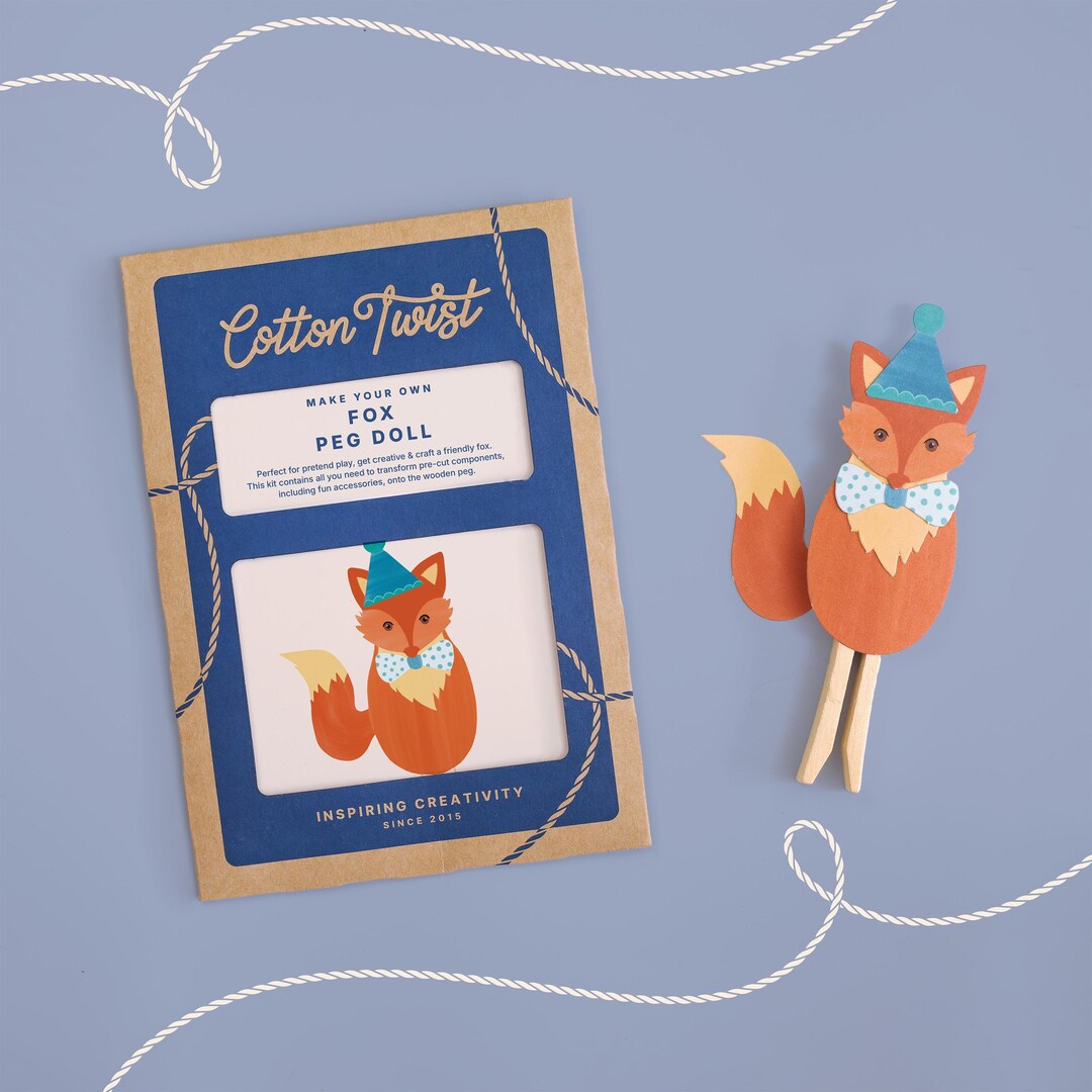 Make Your Own Fox Peg Doll Kit | Party Bag Filler Craft Kit - Etsy