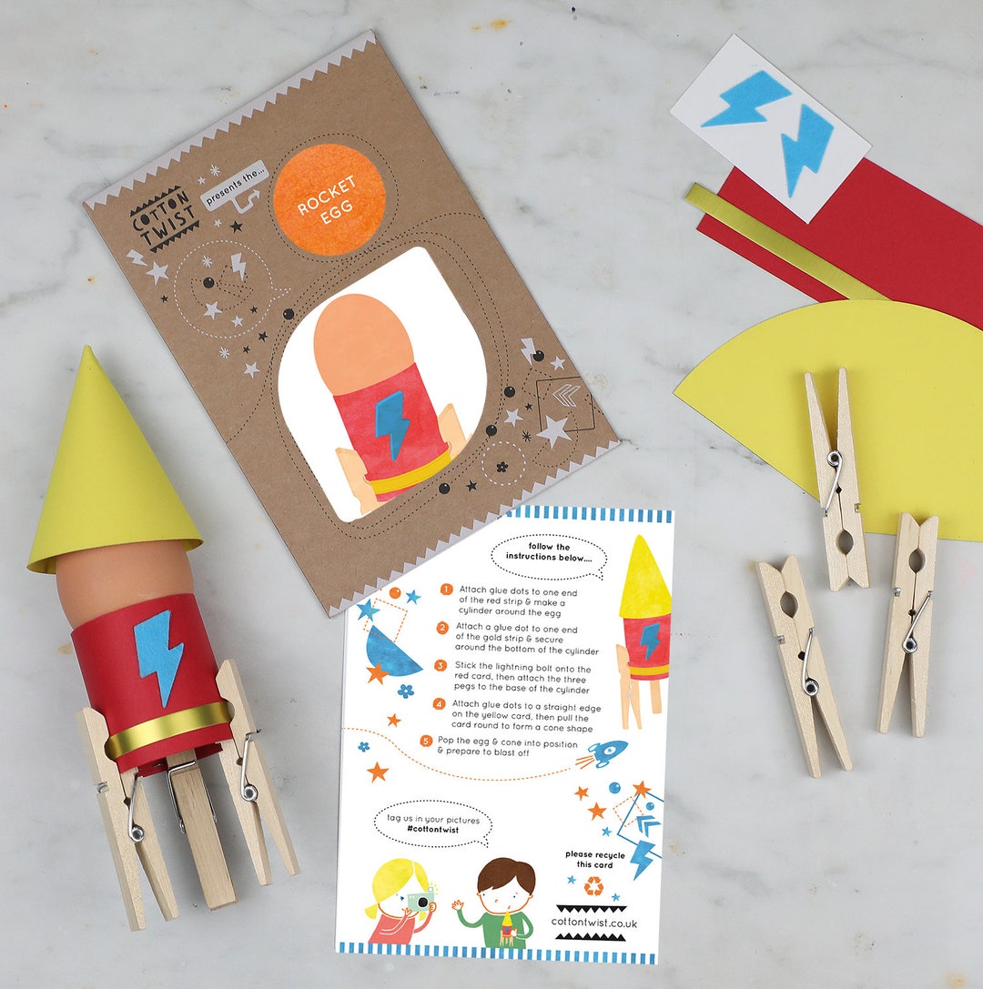 Make Your Own Rocket Egg Party Bag Filler Rocket Craft Easter Craft Kit ...
