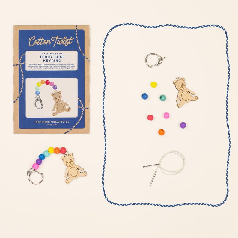 Teddy Bear Keyring Craft Kit | Party Bag Filler Craft Activity - Etsy