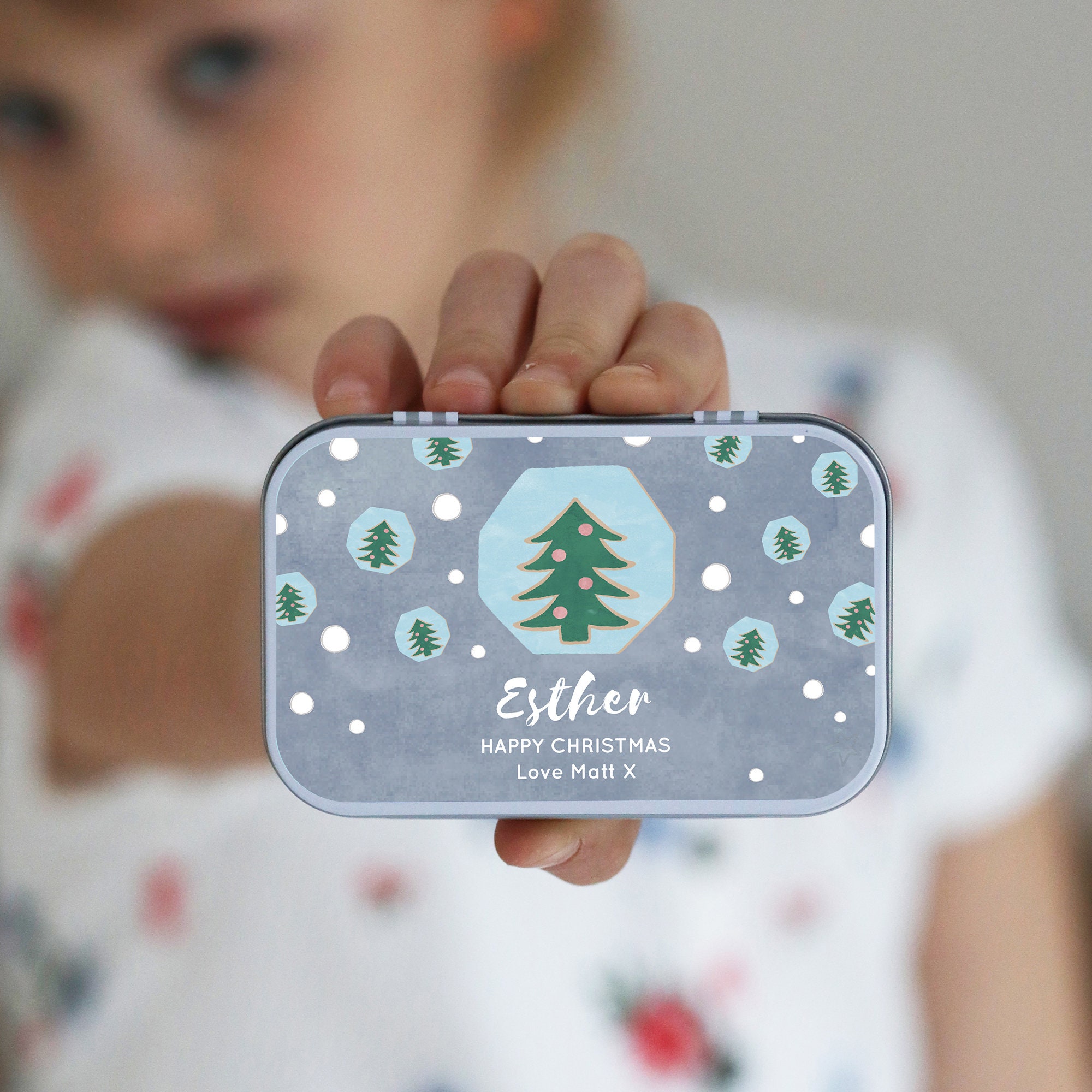 Personalised Christmas Themed Keepsake Tin optional | Etsy