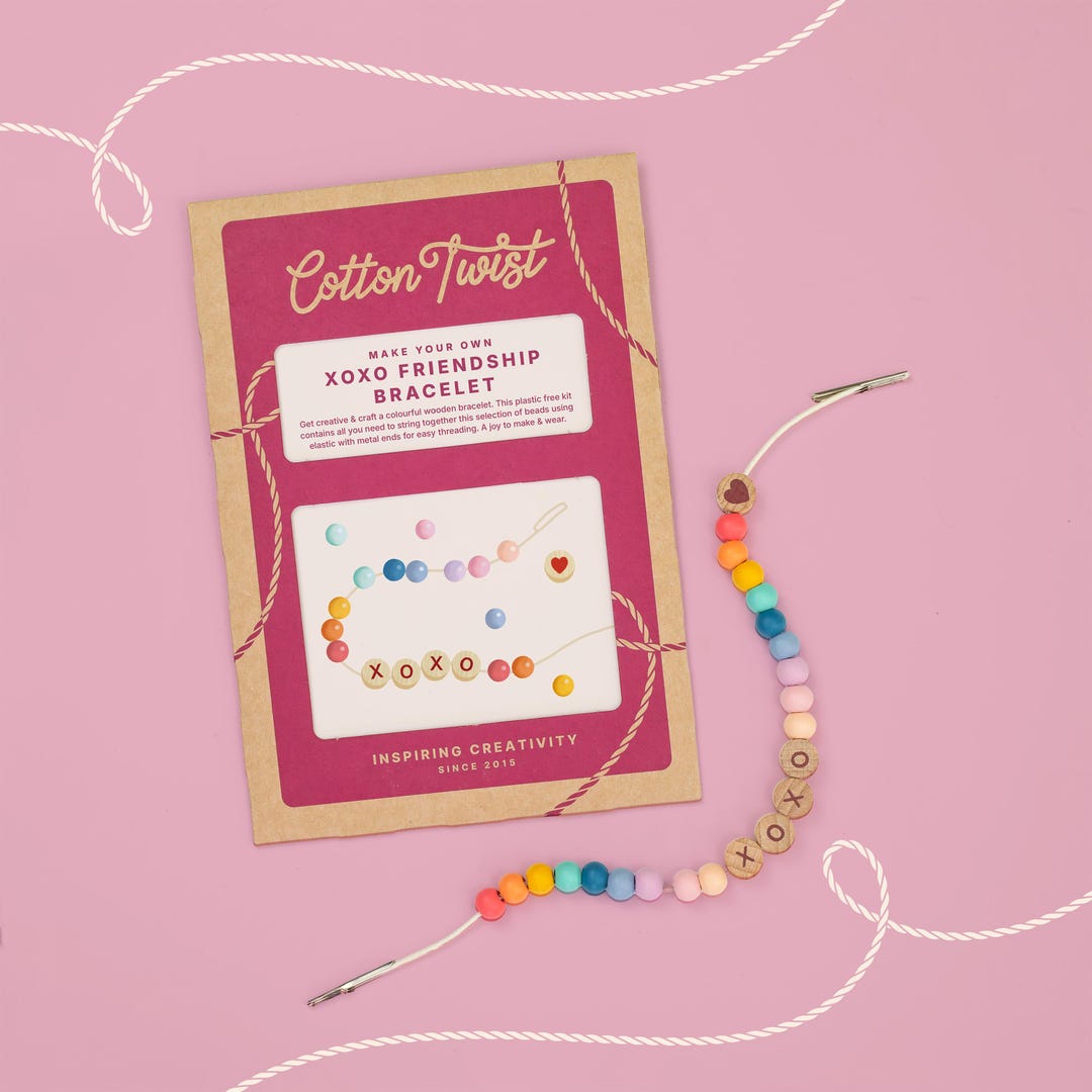 XOXO Friendship Bracelet Kit: Wooden Beads Party Favor / Party Bag ...