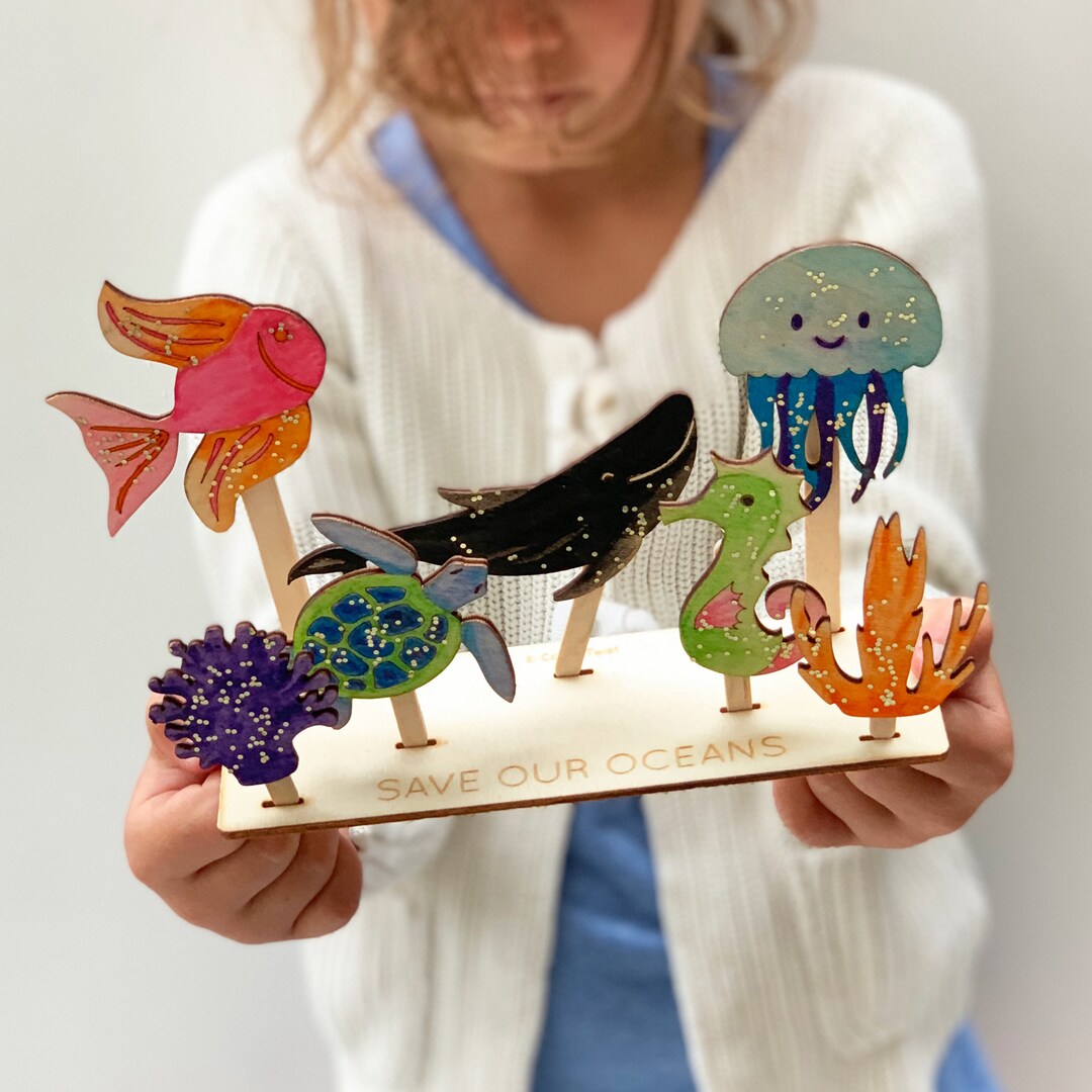 Personalised Save Our Oceans Craft Kit | Wooden Craft Activity for Kids ...