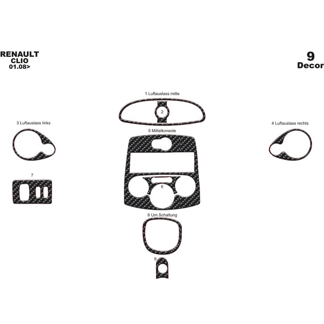 Renault Clio 3 Dash Trim Kit Analog Klima 2005-2012 - Etsy