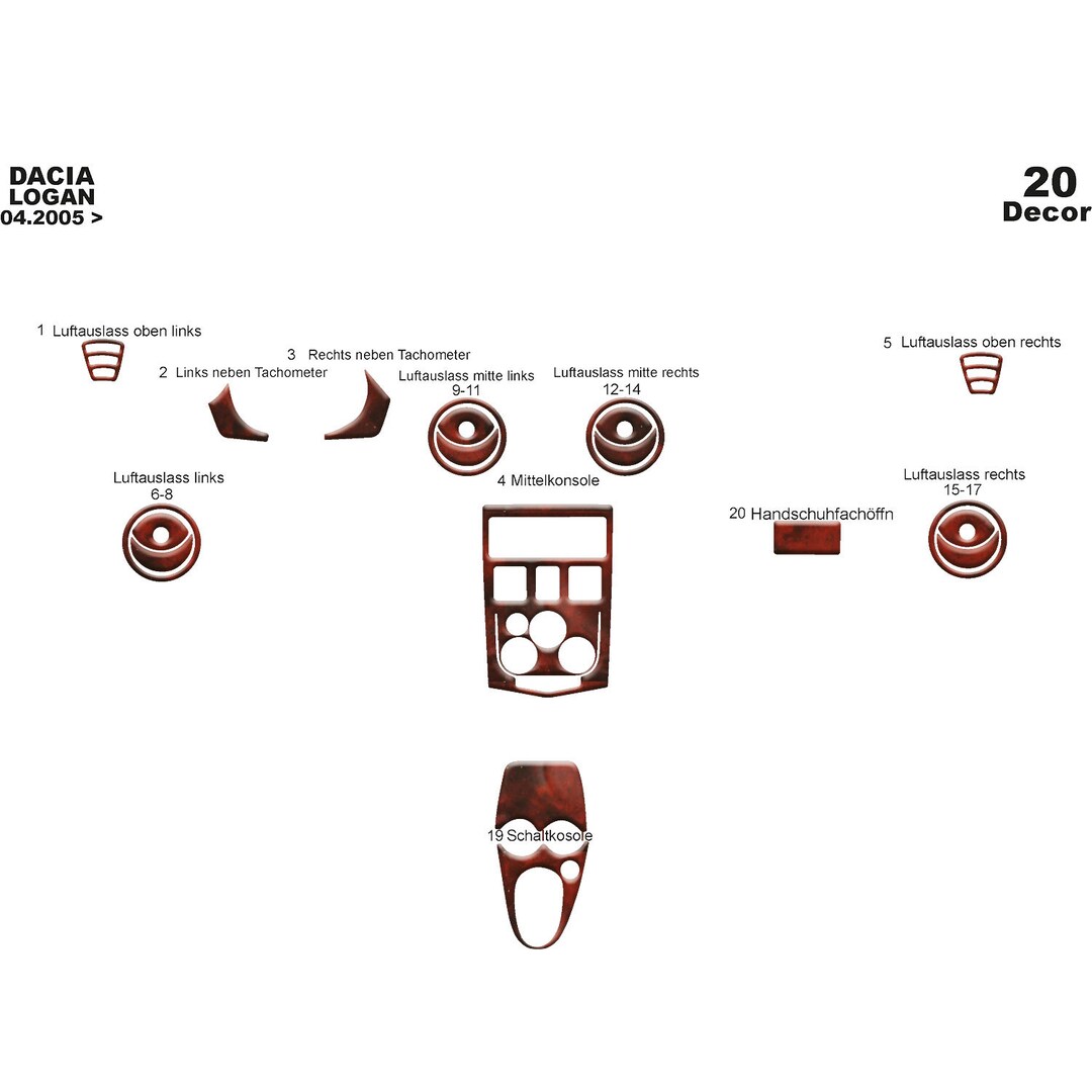 Dacia Logan Dash Trim Kit 2005-2009 - Etsy