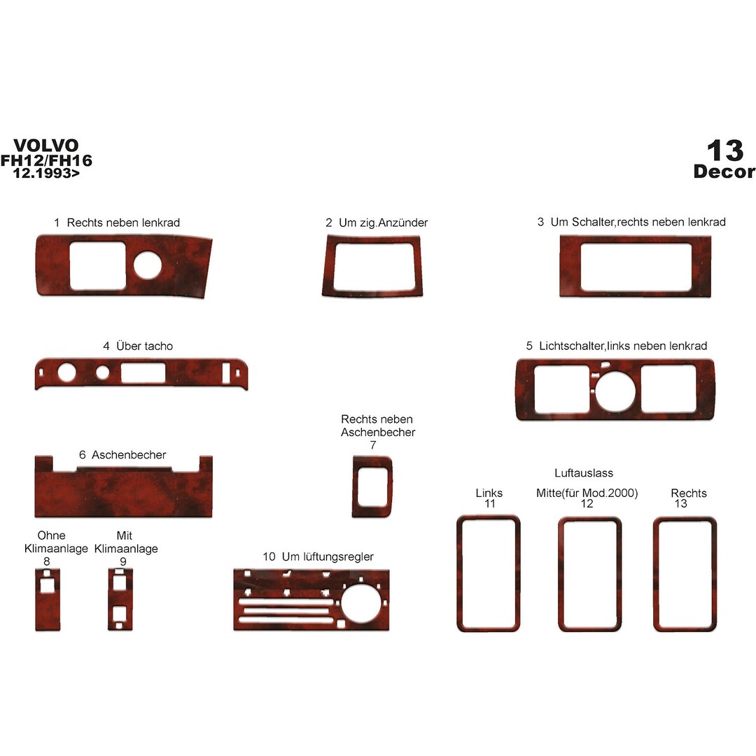 Volvo FH 12 / FH 16 Dash Trim Kit 1993-2002 - Etsy