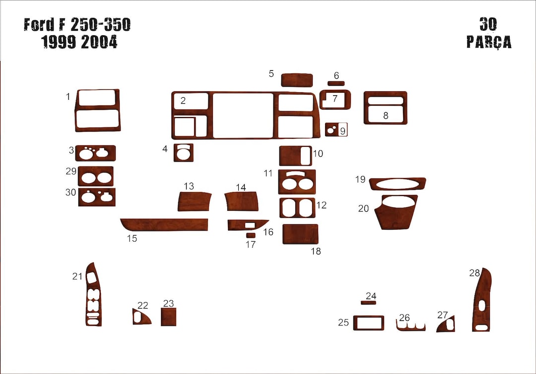 Ford F 250-350 Dash Trim Kit 1999-2004 - Etsy