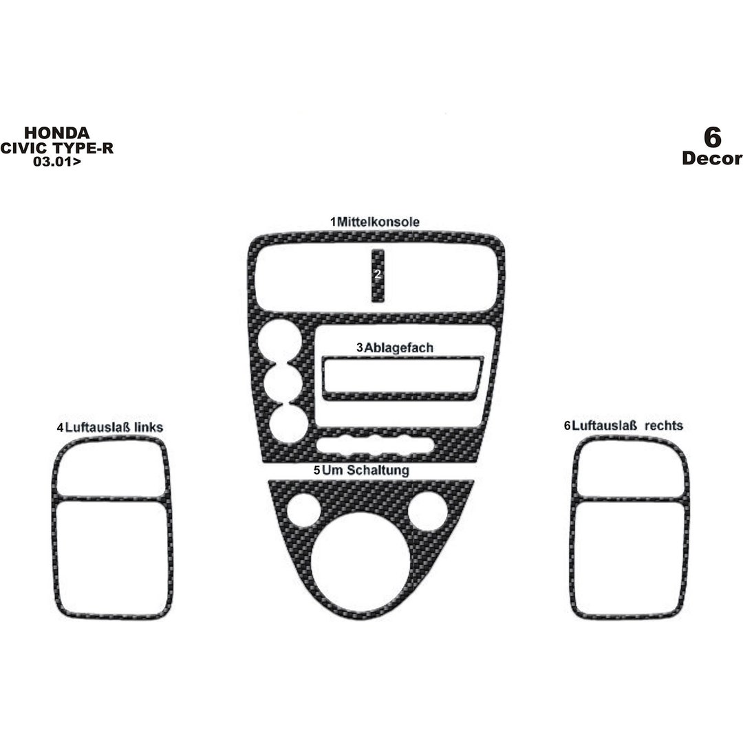 Honda Civic Type R Dash Trim Kit 2001-2006 - Etsy
