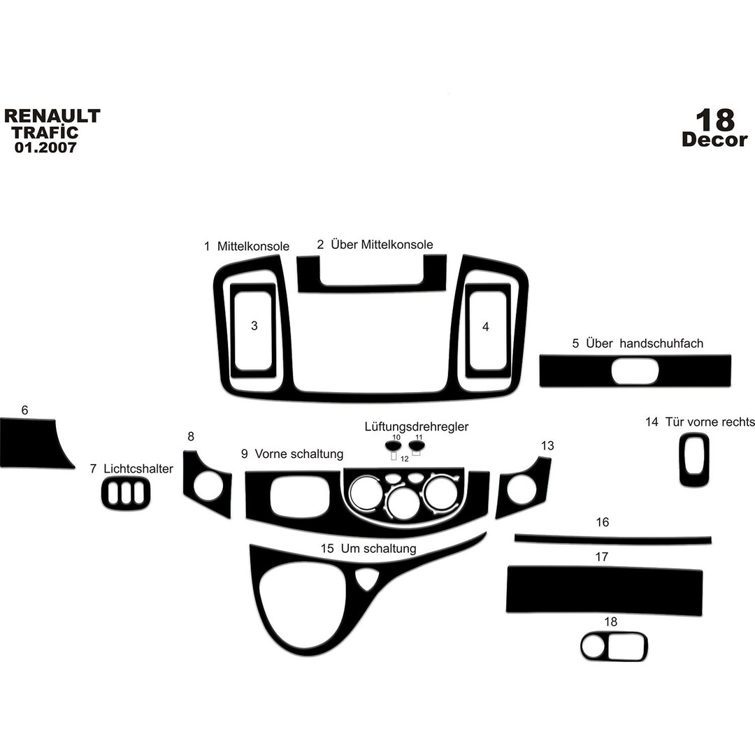 Renault Trafic Opel Vivaro Dash Trim Kit 2007-2010 - Etsy