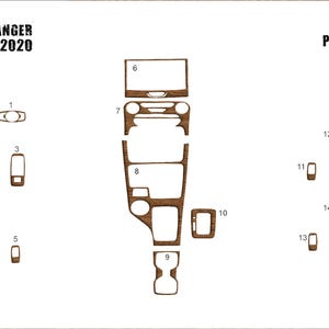 Ford Ranger Dash Trim Kit 2019- - Etsy