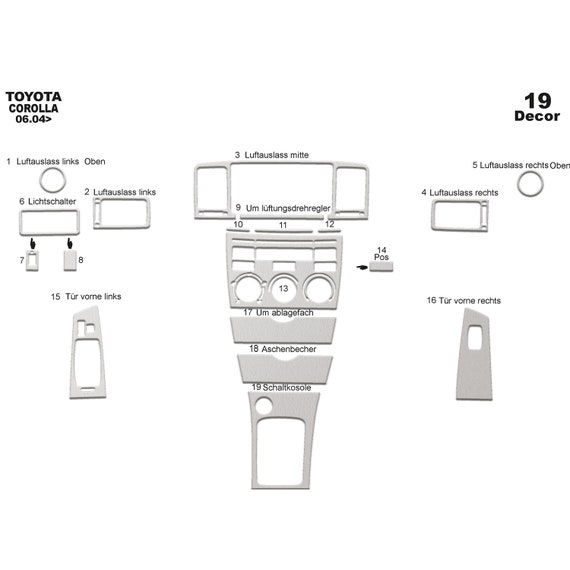 Toyota corolla dashboard parts store