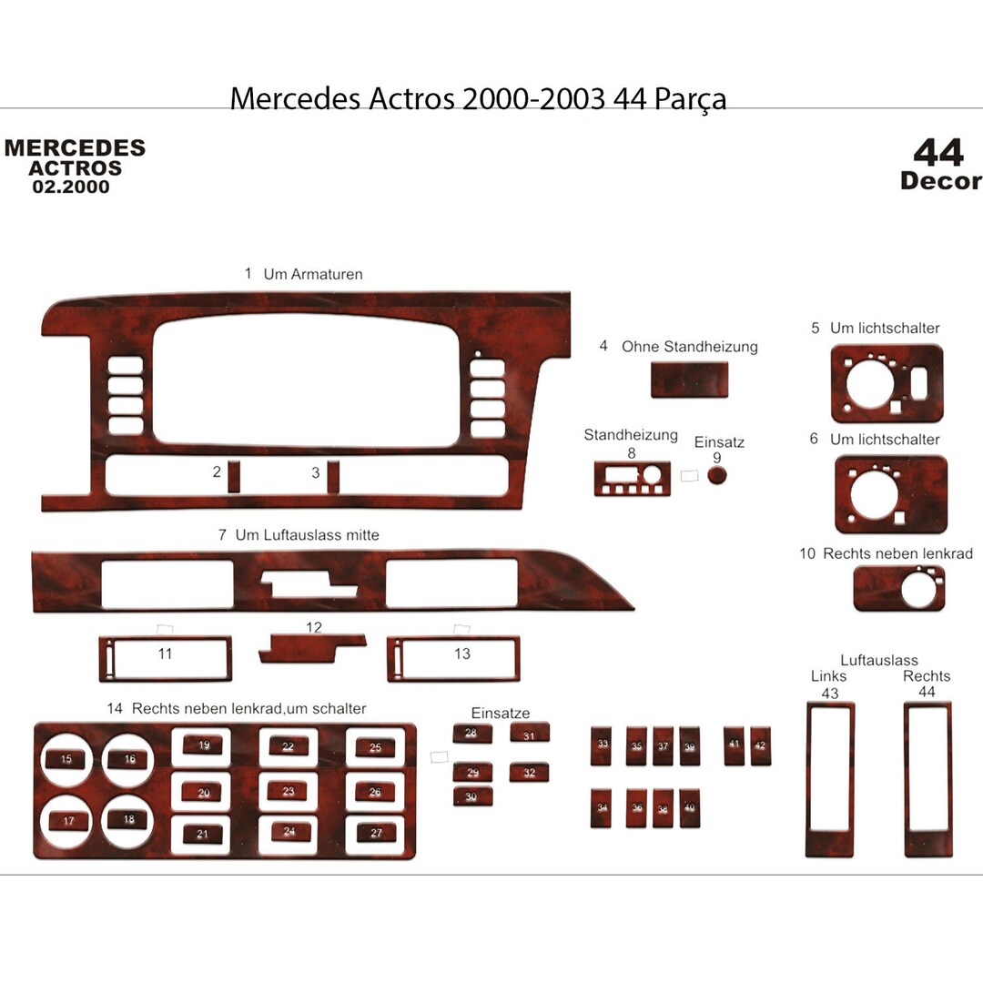 Mercedes Actros Dash Trim Kit 2000-2003 - Etsy
