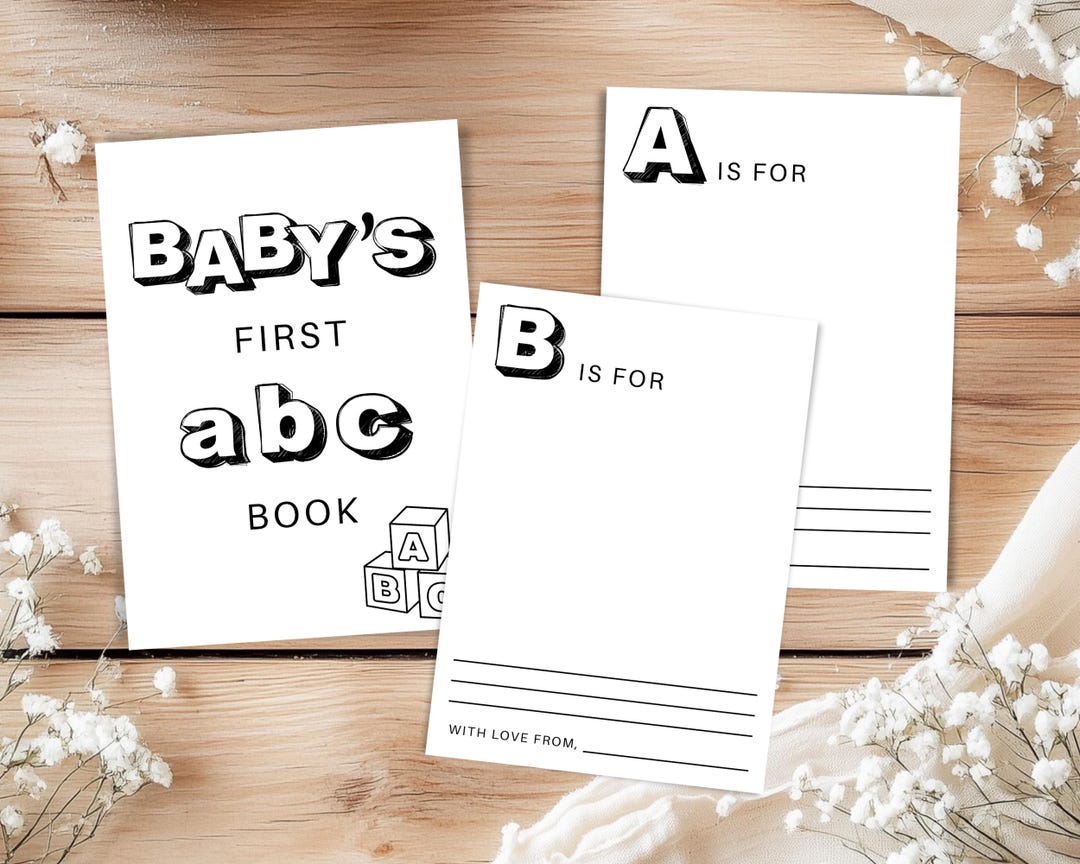 ABC Coloring Book Baby Shower Printables Baby's First Book Baby Shower ...