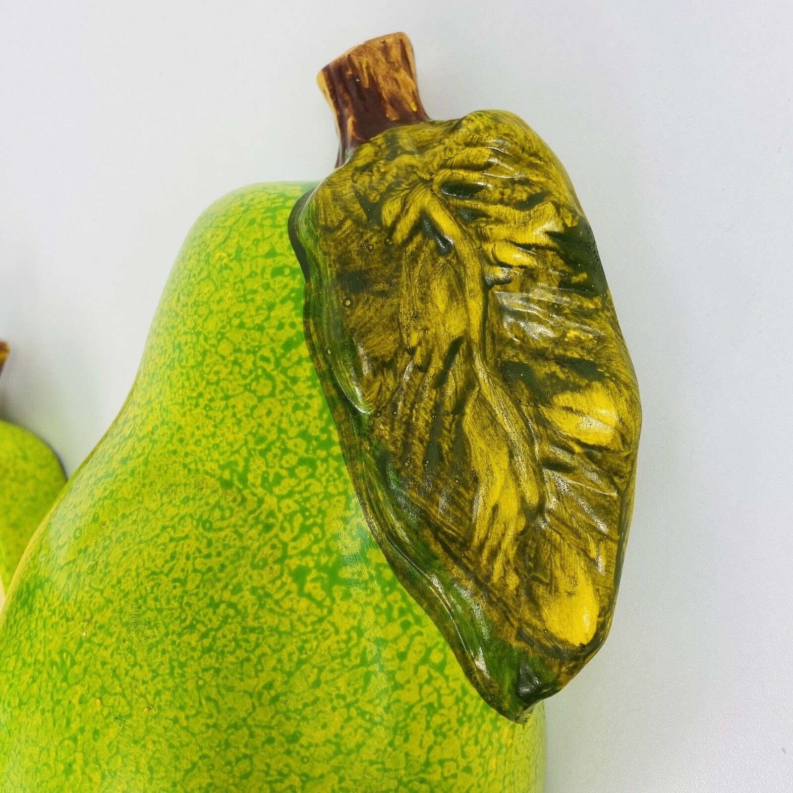 Vtg 8 Ceramic Pears Wall Hanging Set 3 Green Yelllow Speckled - Etsy