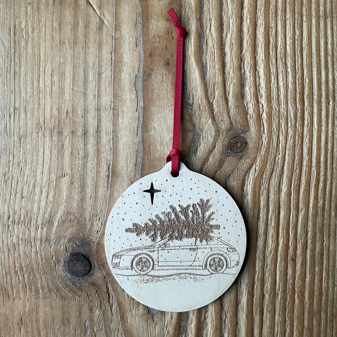 Alfa Romeo Brera and Christmas Tree Laser Etched Bauble Decoration - Etsy