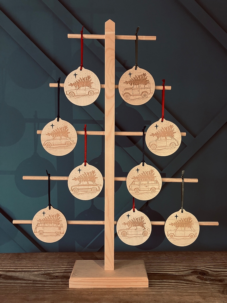 Volkswagen Beetle and Christmas Tree Laser Etched Bauble - Etsy