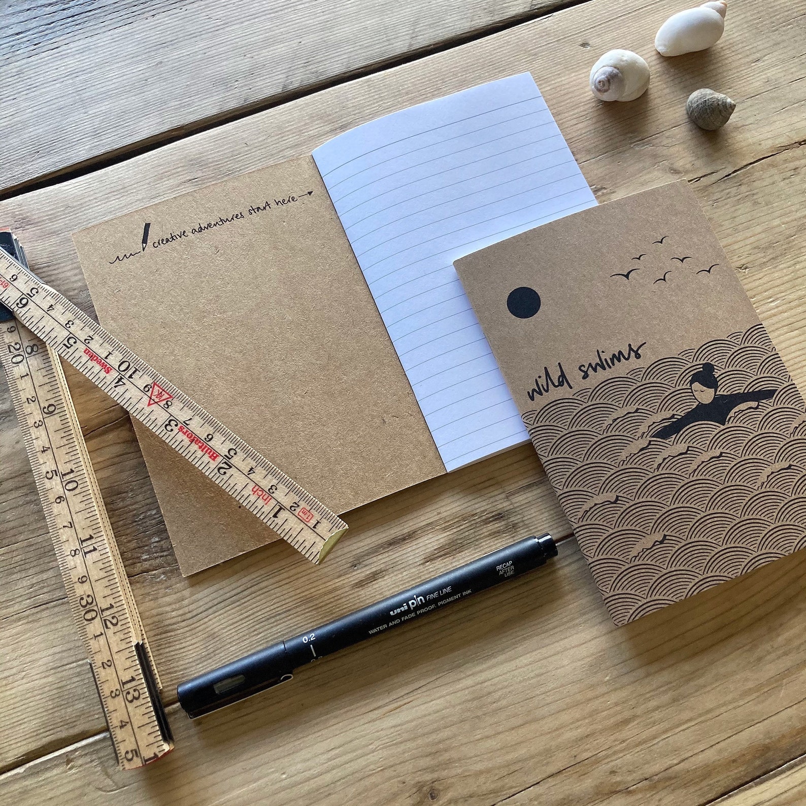 Gift Bundle: Wild Swims Embroidered Patch Badge A6 Notebook - Etsy UK