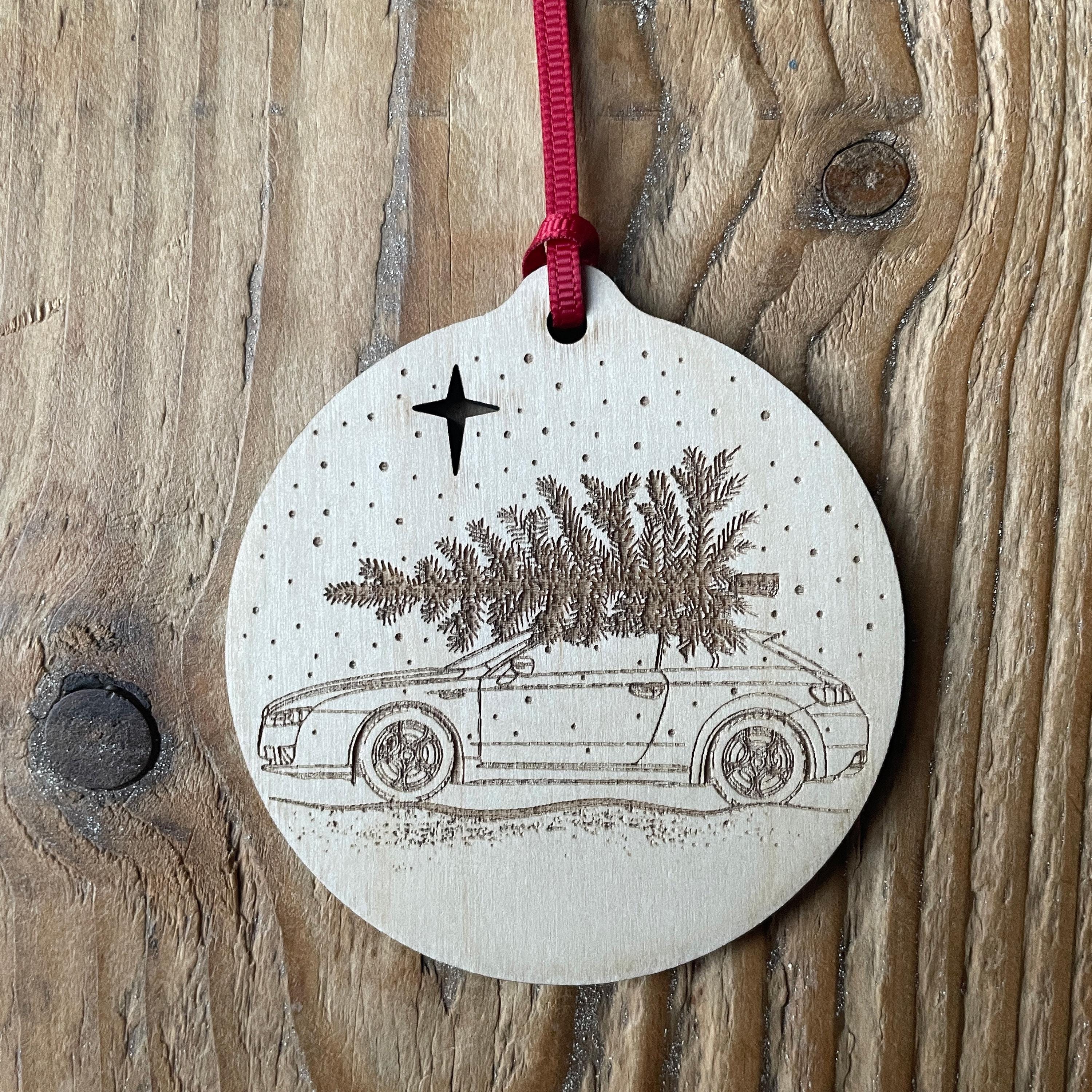 Alfa Romeo Brera and Christmas Tree Laser Etched Bauble Decoration - Etsy