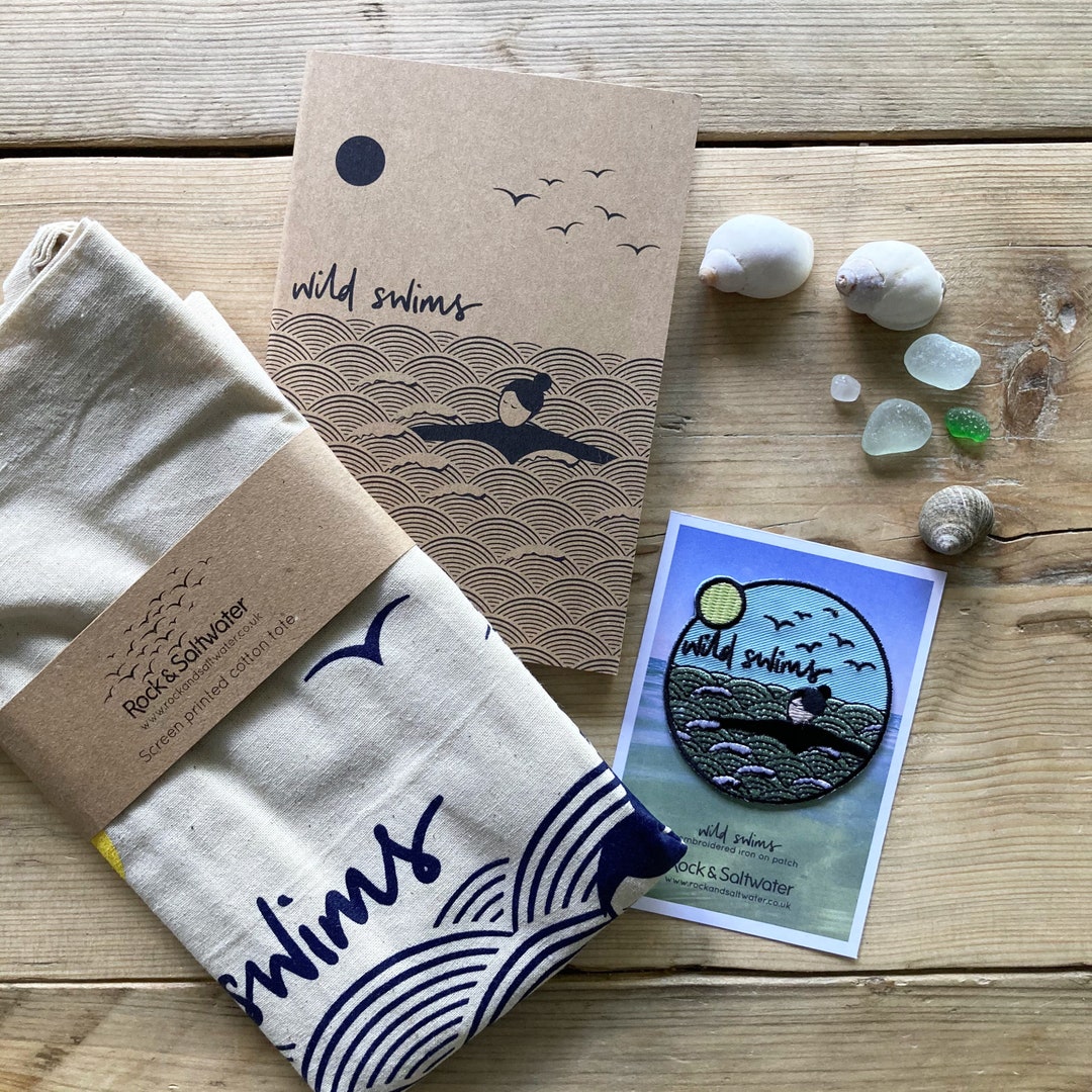 Gift Bundle: Wild Swims Embroidered Patch Badge, A6 Notebook and Screen ...