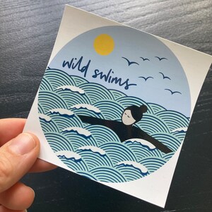 Wild Swims Self Cling Window Sticker, Double Sided, Removable Indoor ...