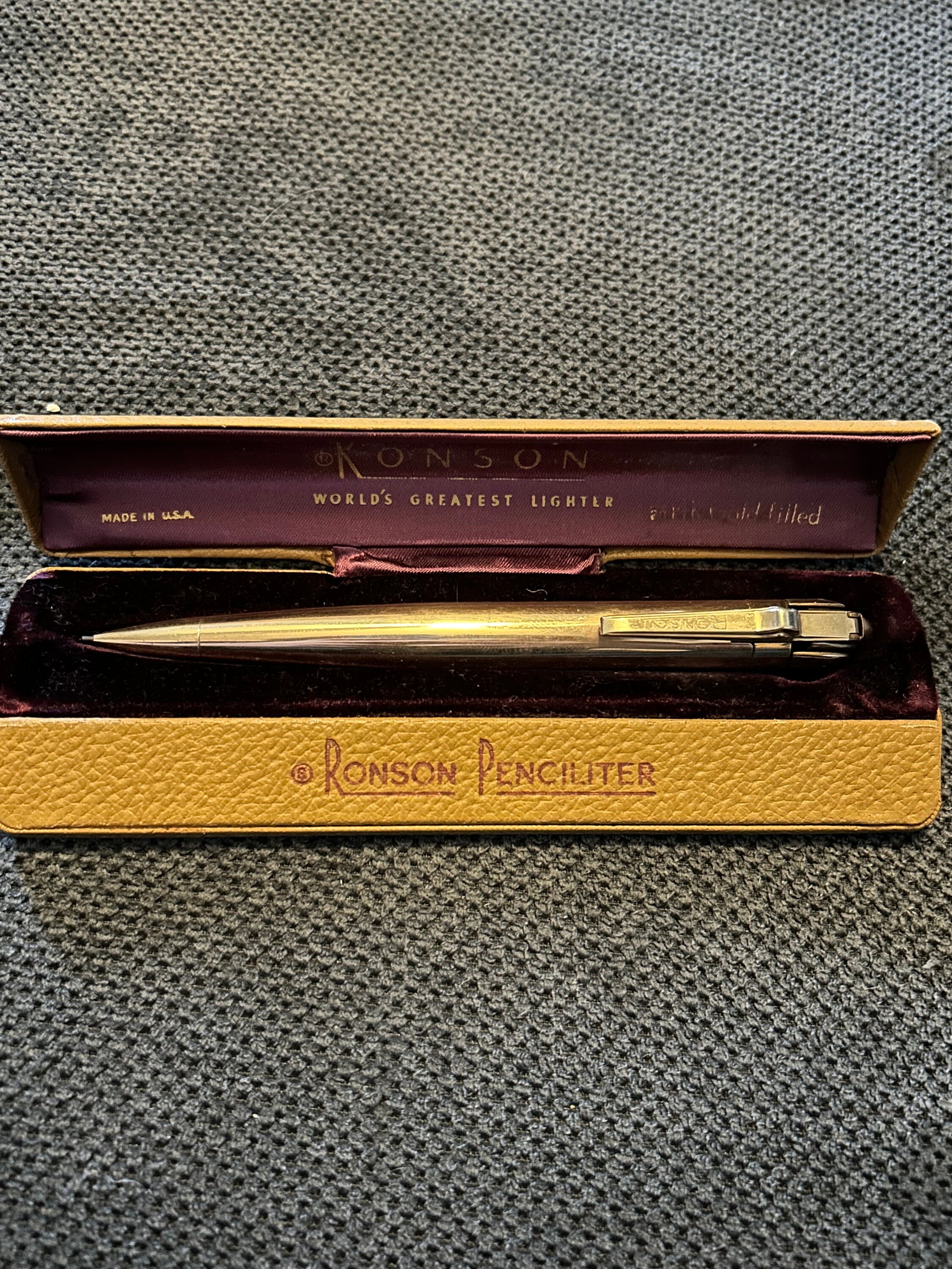 14k Gold Filled Ronson Penciliter in Original Box Working 1940's Pencil ...