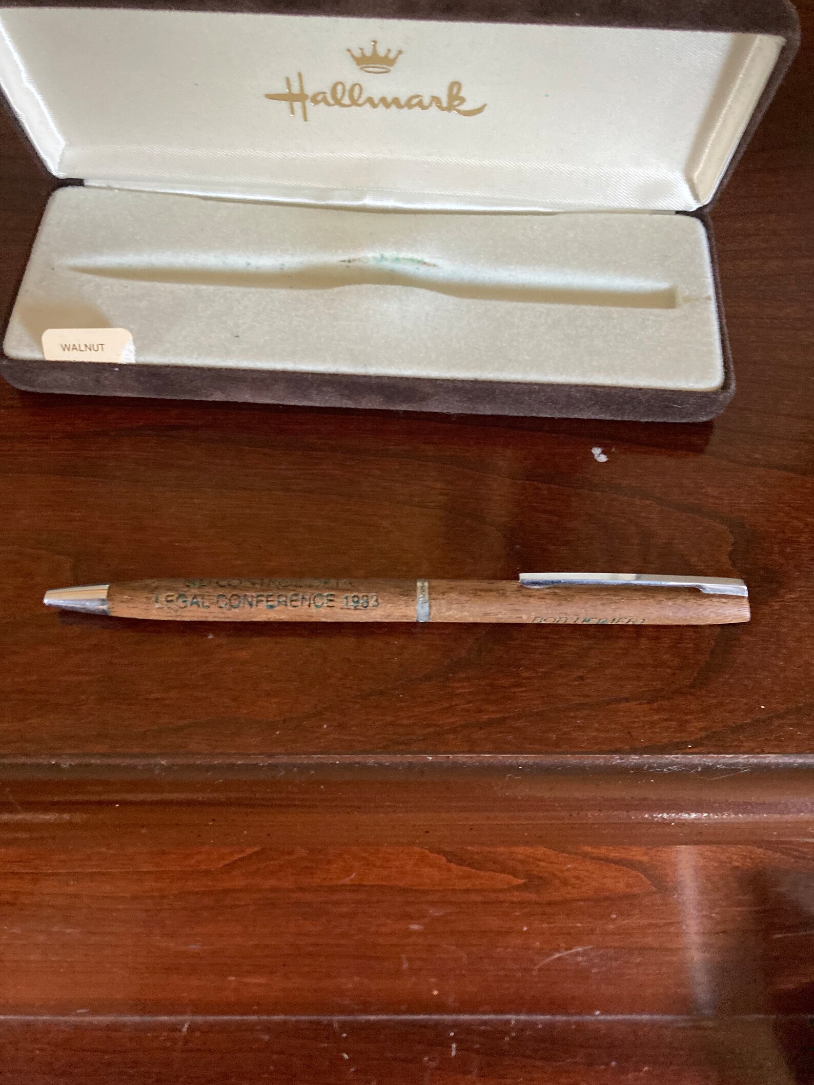 Vintage Hallmark Carved Walnut Pen in Brown Felt Box - Etsy