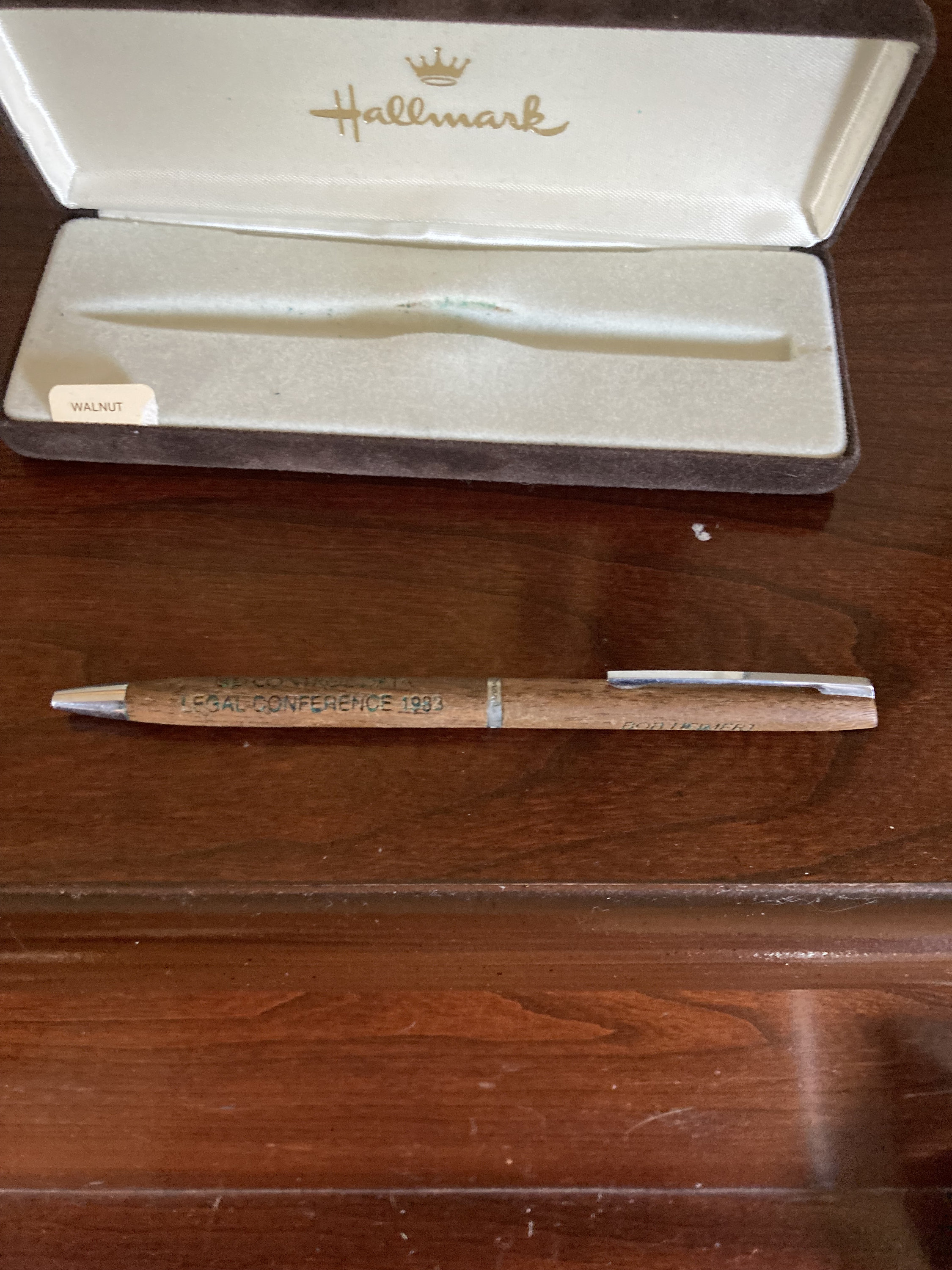 Vintage Hallmark Carved Walnut Pen in Brown Felt Box - Etsy