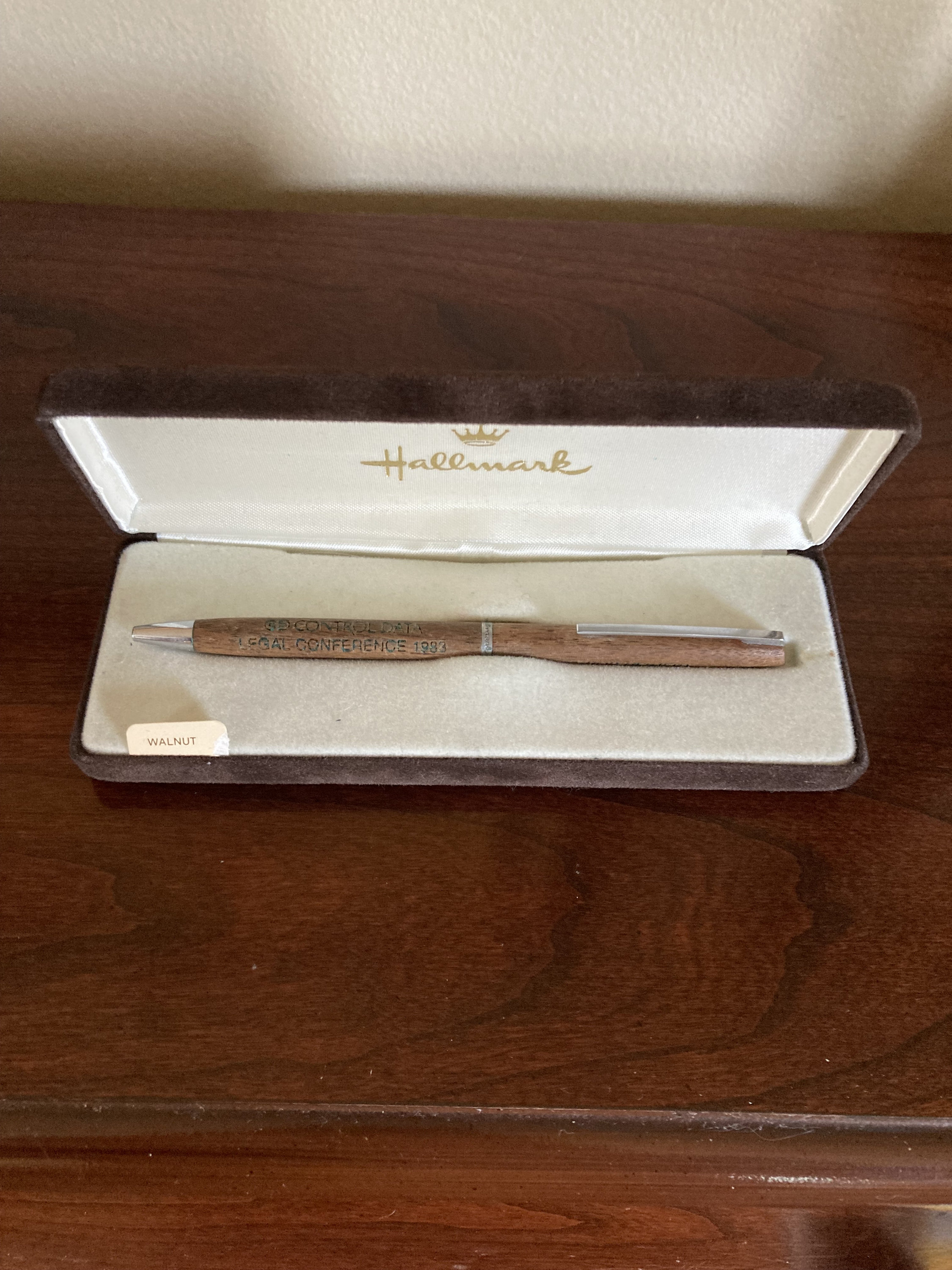 Vintage Hallmark Carved Walnut Pen in Brown Felt Box - Etsy
