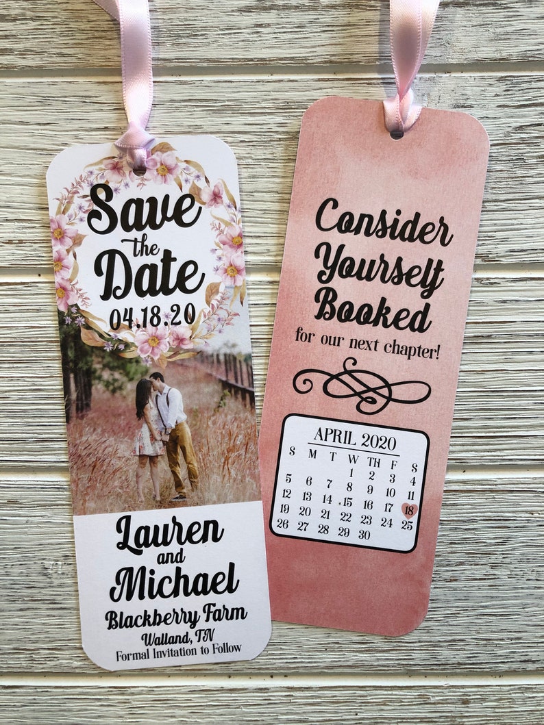 Customized Save the Date Bookmark Save the Date Bookmark - Etsy