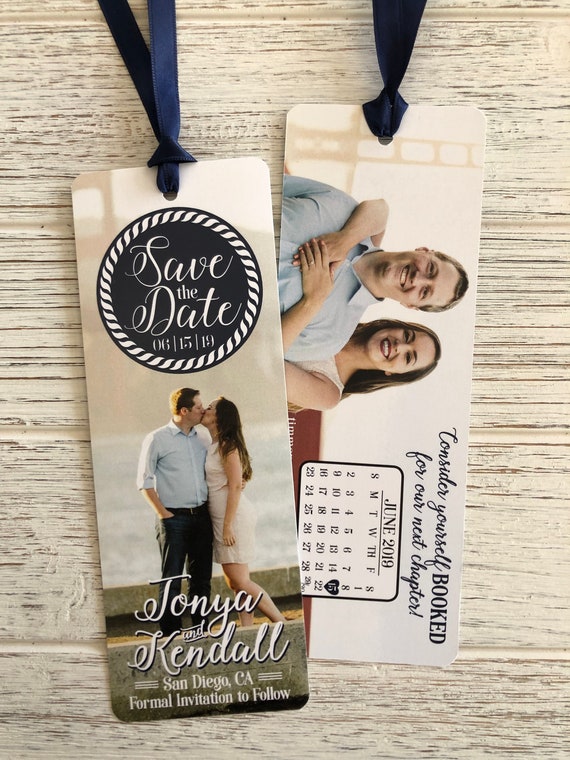 Customized Save the Date Bookmark Save the Date Bookmark - Etsy