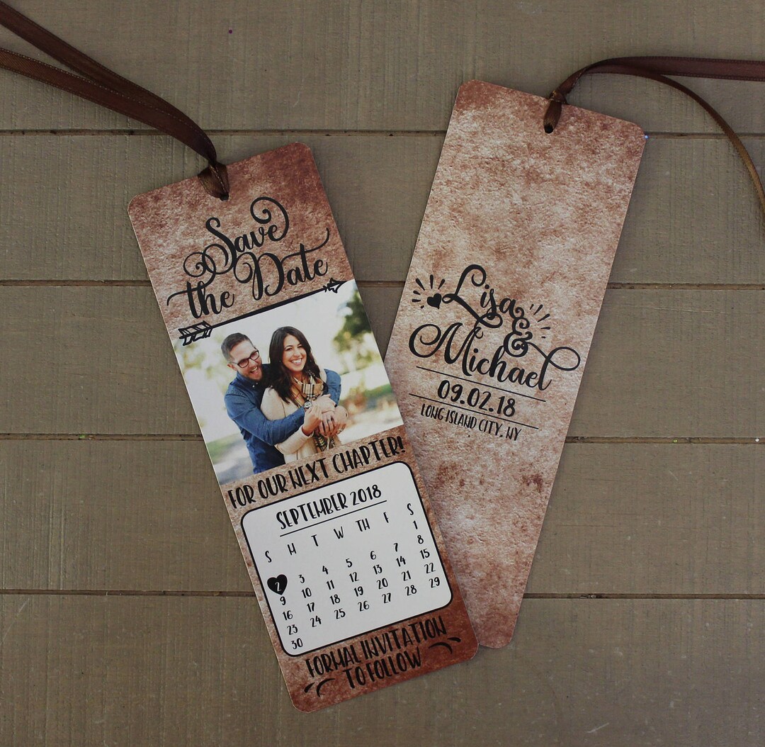 Customized Save the Date Bookmark, Save the Date, Bookmark Invitation ...