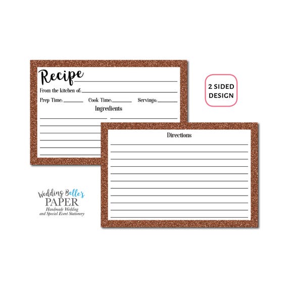 Personalized Recipe Card Printable Recipe Card Printed | Etsy