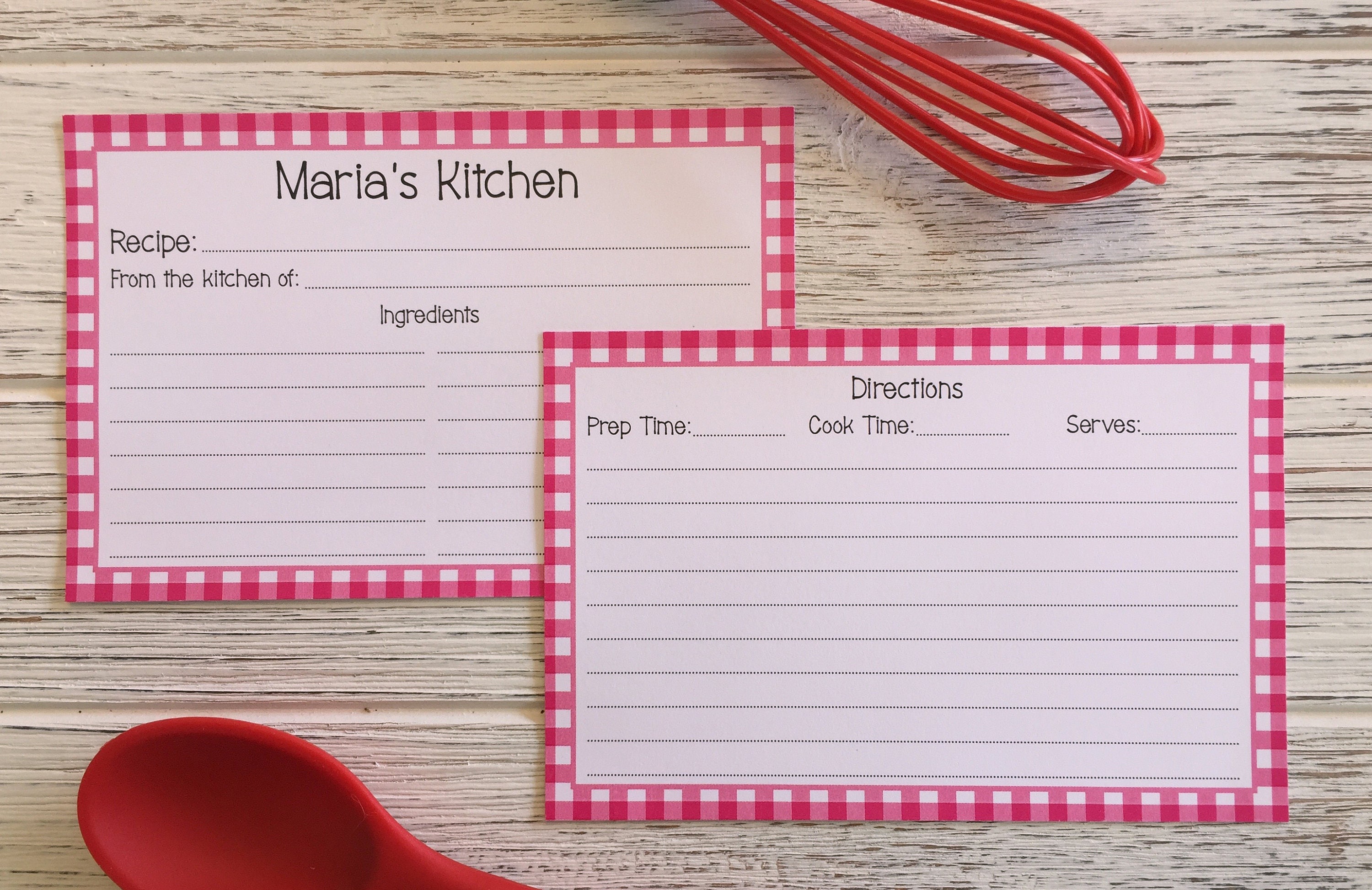 Personalized Recipe Card Printable Recipe Card Printed - Etsy