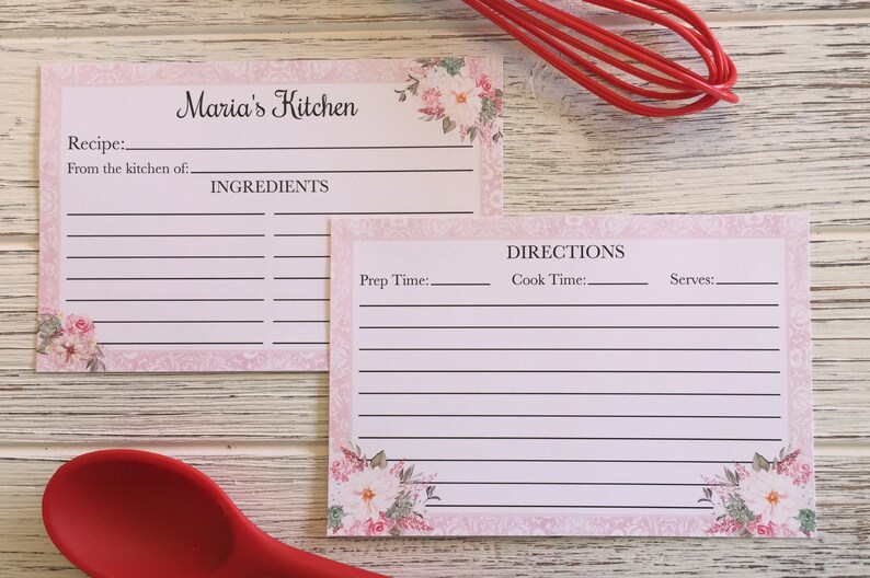 Personalized Recipe Card, Printable Recipe Card, Printed Recipe Card ...