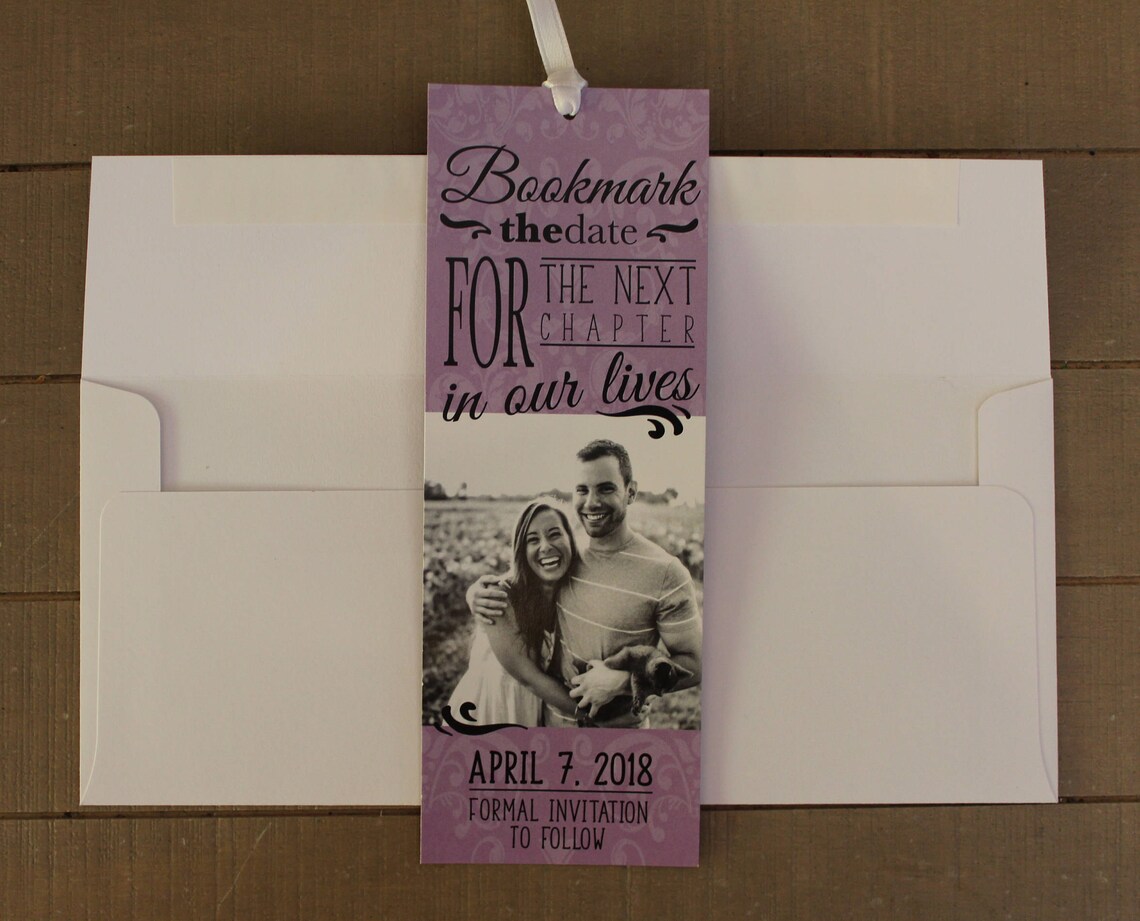 Customized Save the Date Bookmark Save the Date Bookmark | Etsy
