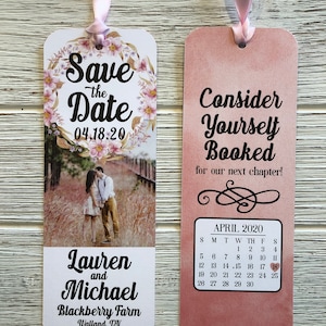 Customized Save the Date Bookmark, Save the Date, Bookmark Invitation ...