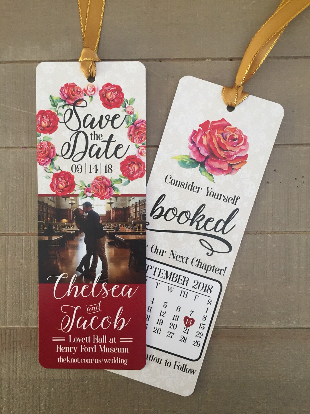 Customized Save the Date Bookmark, Save the Date, Bookmark Invitation ...