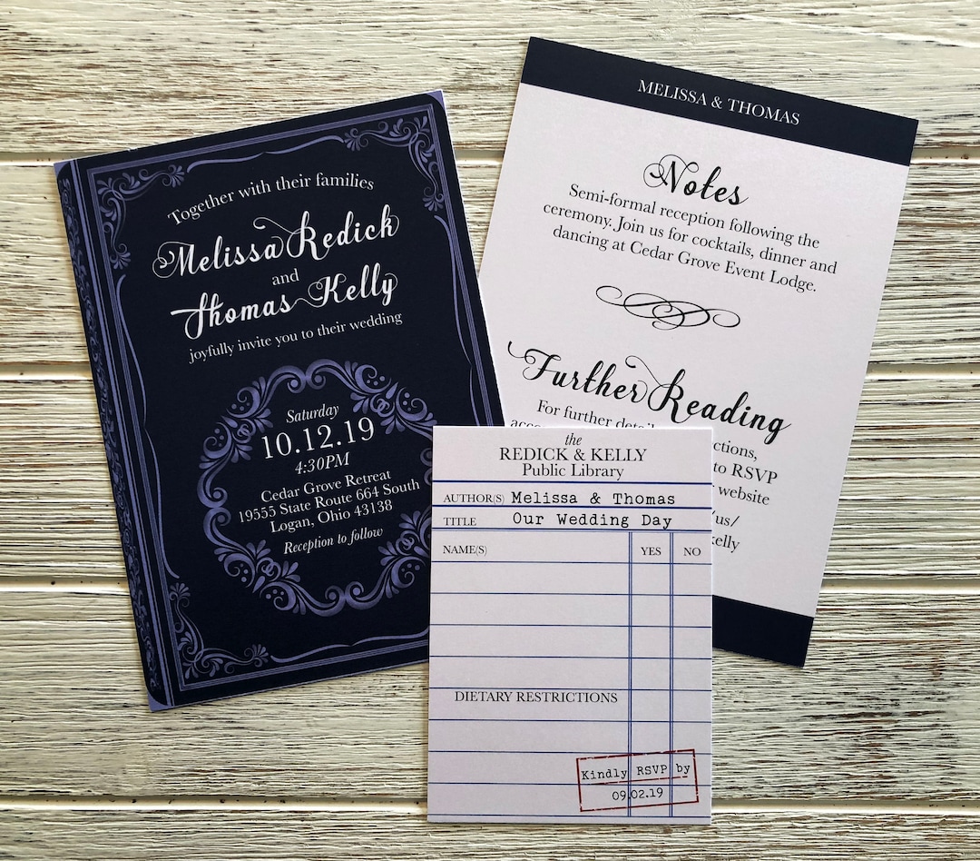Literary Themed Wedding Invitations, Story Book Wedding Invitations ...