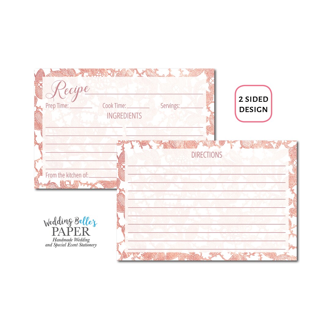 Personalized Recipe Card, Printable Recipe Card, Printed Recipe Card ...