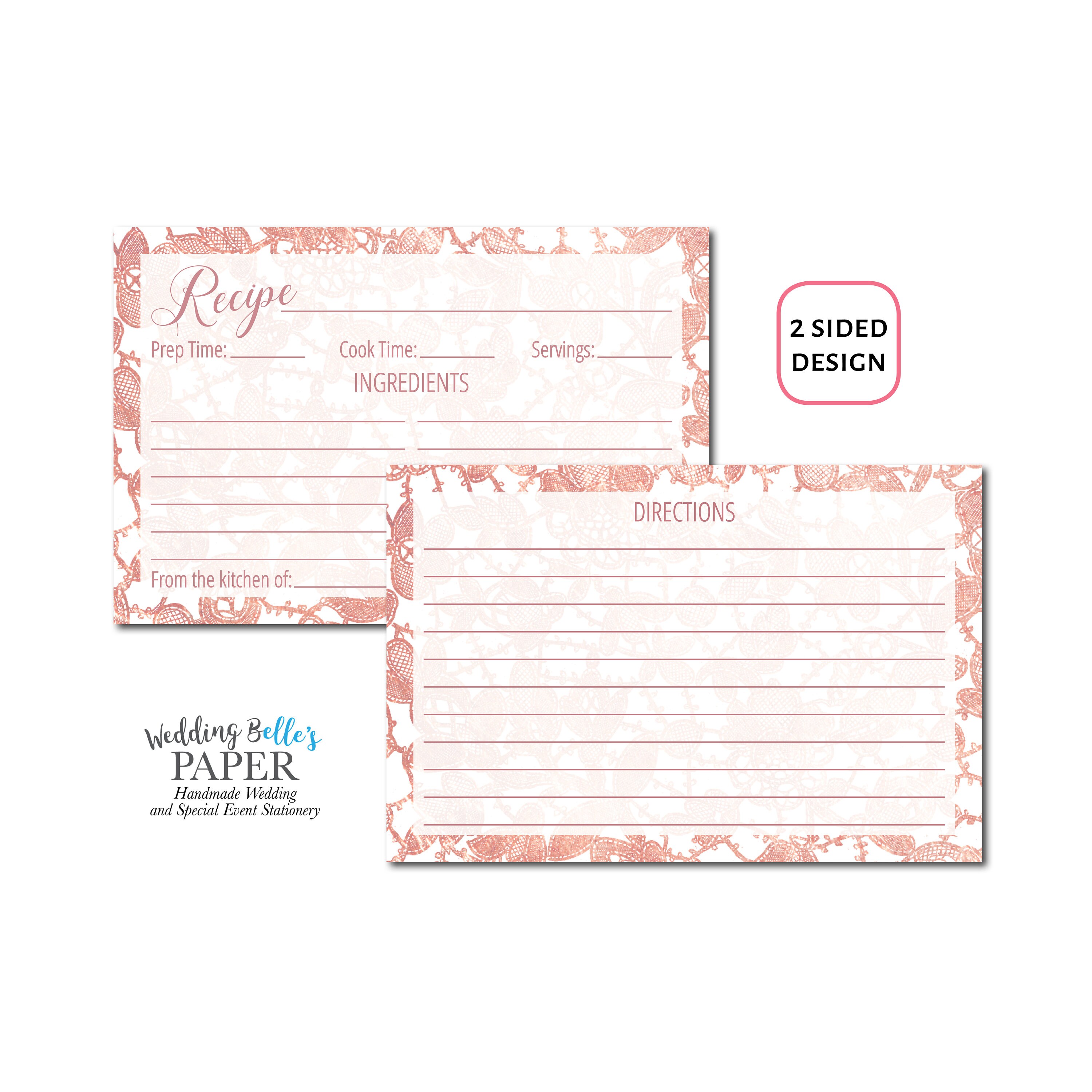 Personalized Recipe Card, Printable Recipe Card, Printed Recipe Card ...