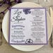 Square Wedding Reception Menu Square Menu Card Wedding - Etsy