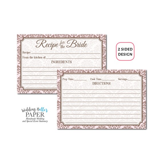 Personalized Recipe Card Printable Recipe Card Printed - Etsy