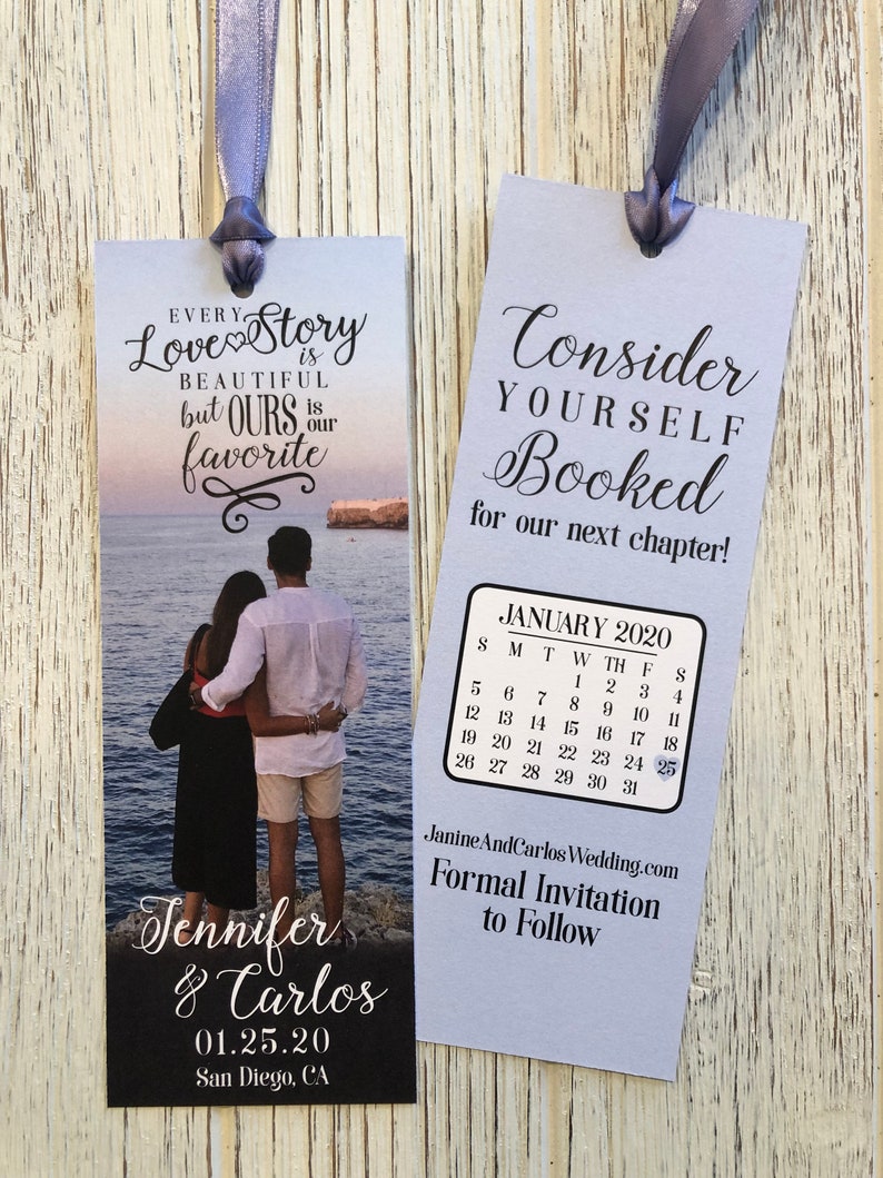Customized Save the Date Bookmark Save the Date Bookmark - Etsy
