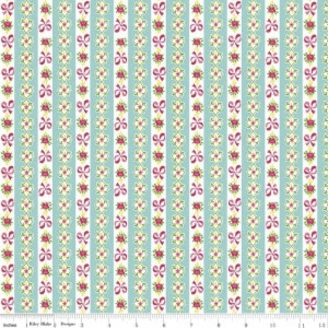 Dainty Darling Cotton Fabric Aqua C 5855 Riley Blake - Etsy