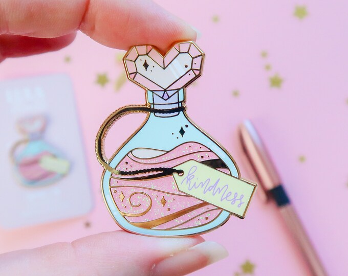 Kindness Potion Enamel Pin Glitter Pin Cute Enamel Pin Pin - Etsy