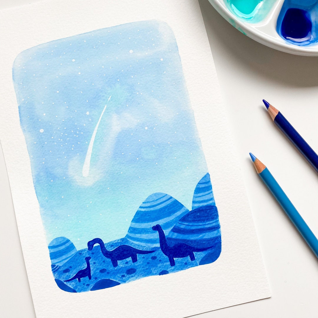 Meteor Original Ink Painting, Wall Decor, Poster, Painting, Original ...