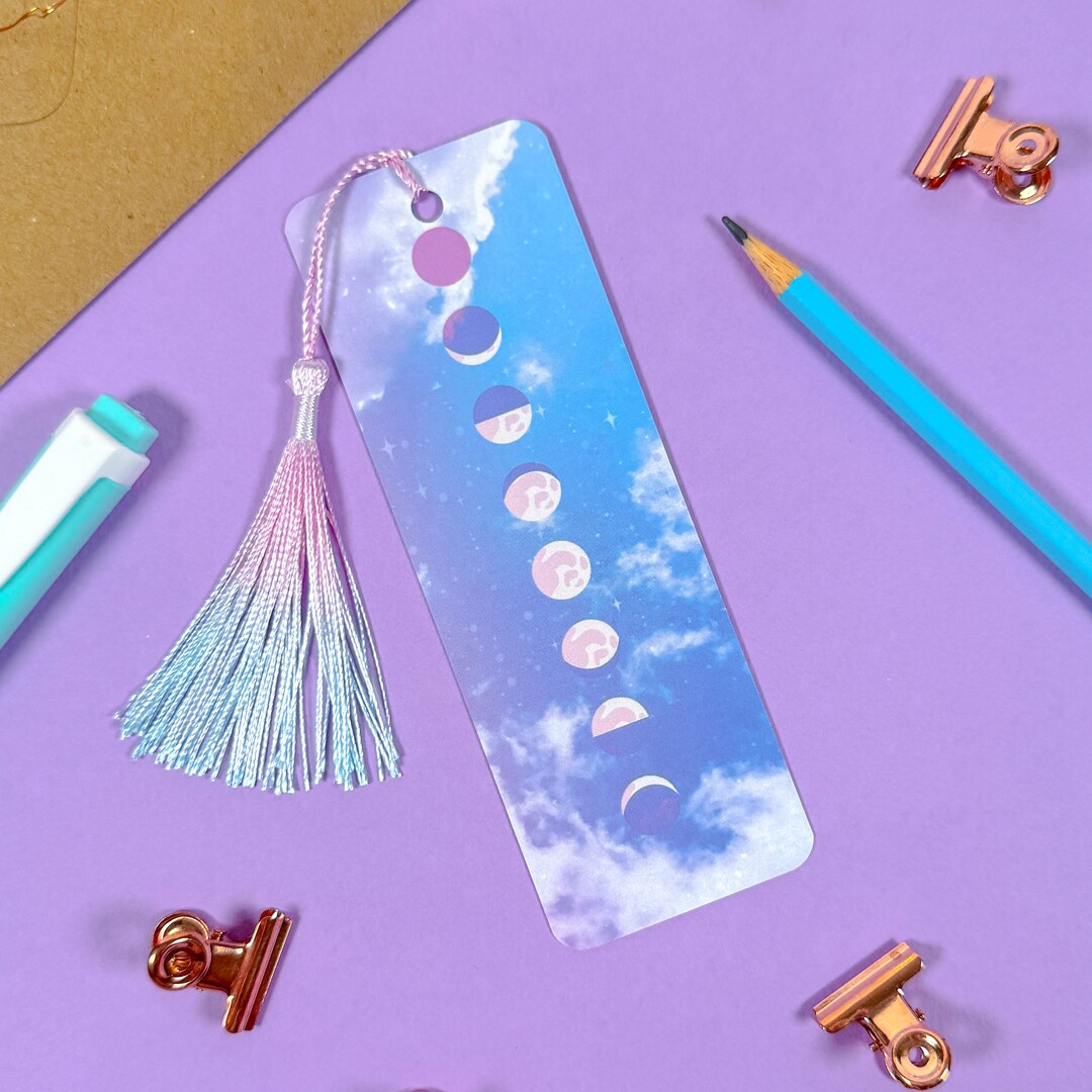 Pastel Moon Phase Bookmark: Celestial Book Lover Gift - Etsy