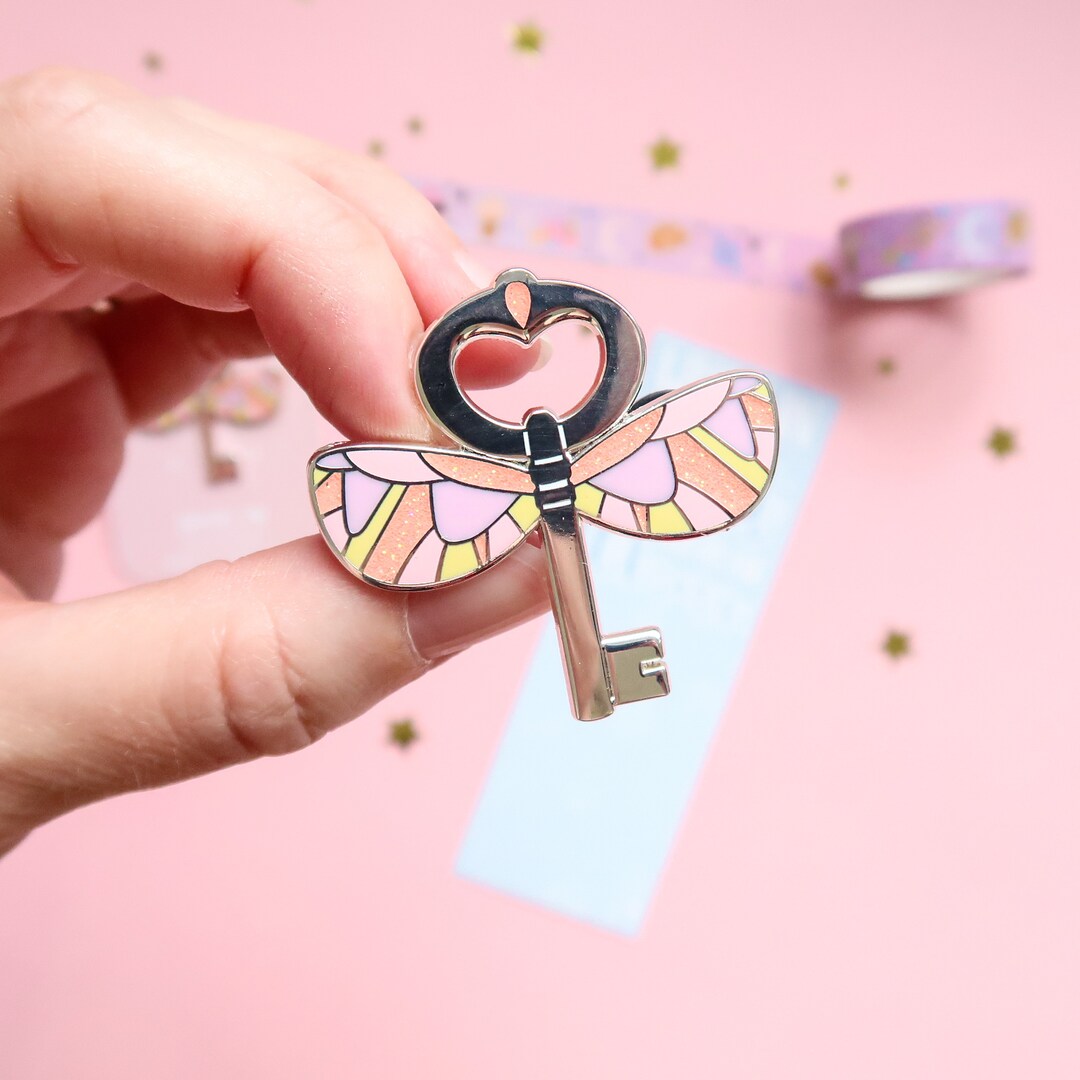 Peach Key Enamel Pin, Cute Enamel Pin, Pin Badge, Stocking Stuffer ...