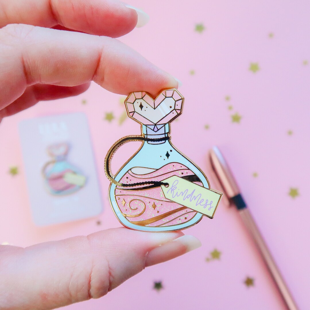 Kindness Potion Enamel Pin Glitter Pin Cute Enamel Pin Pin - Etsy